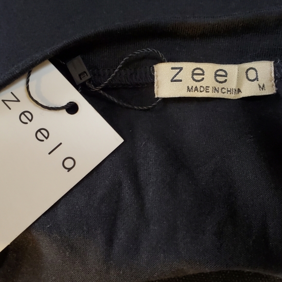 Zeela | Dresses | Nwt Zeela Black Tshirt Midi Dress With Rose Embroidery | Poshmark